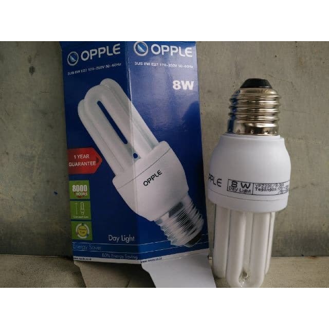 Jual LAMPU OPPLE 3U 8W PUTIH CFL | Shopee Indonesia