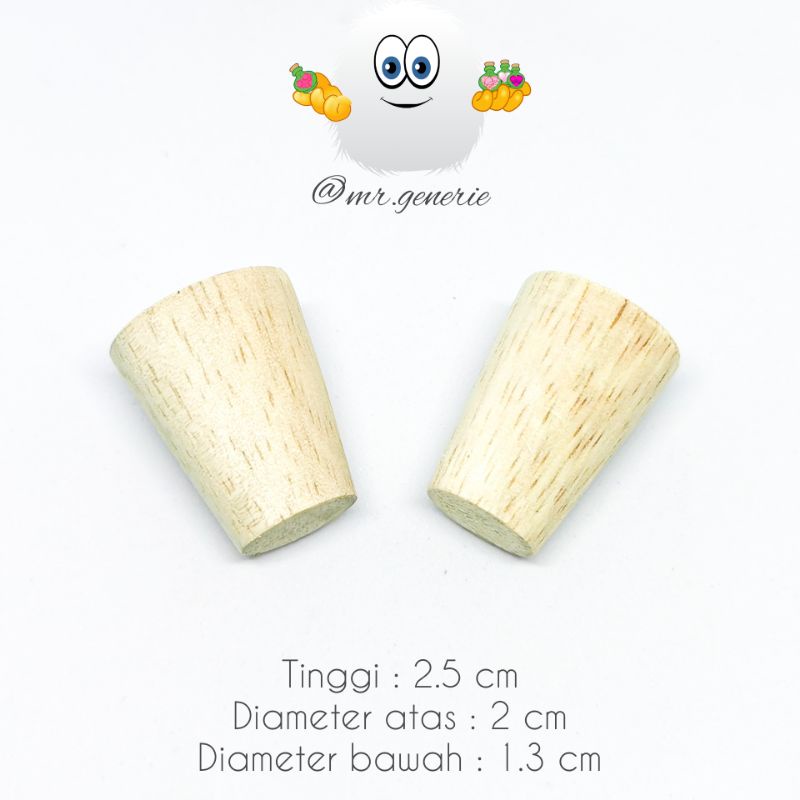 Jual Mr.Generie Wood Cap 20x13x25 mm / Tutup Tabung Reaksi / sumbat ...