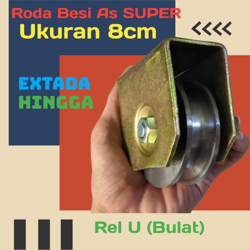 Jual Roda pagar besi 8Cm As SUPER Rel U (bulat) ornamen pagar ...
