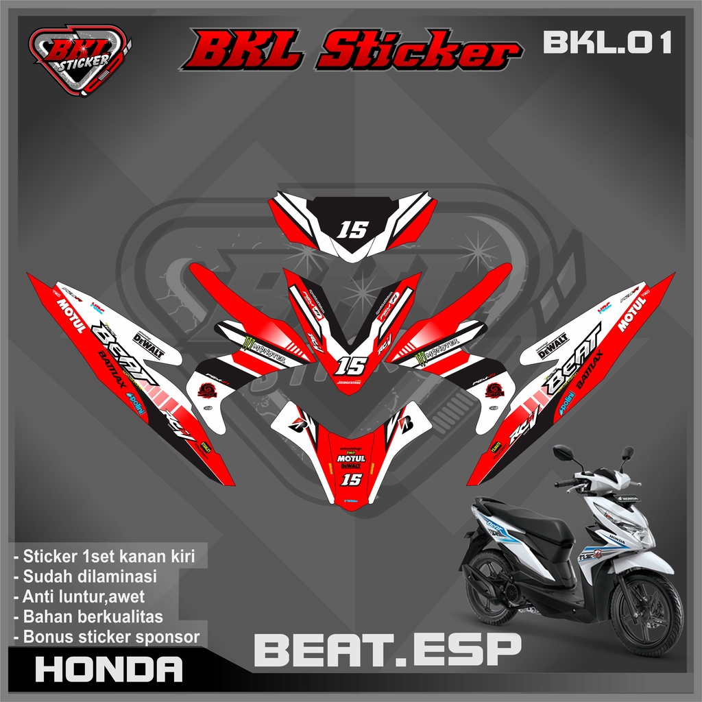 Jual (COD)DECAL STIKER BEAT ESP/STREET FULL BODY GLOSY PREMIUM. BKL 01 ...