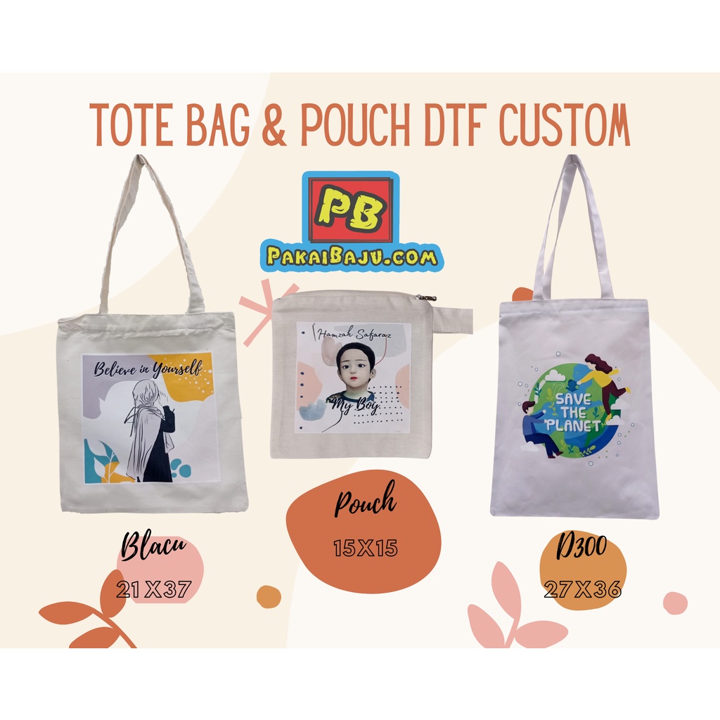 Jual Tote Bag dan Pouch Custom DTF | Shopee Indonesia