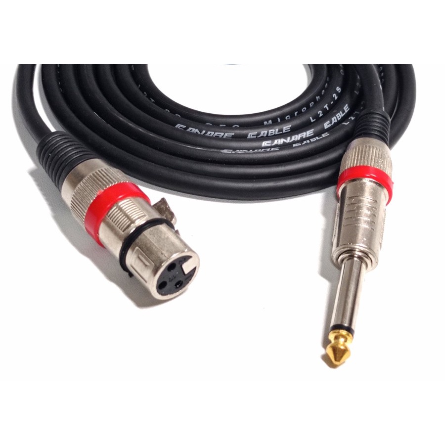 Jual Kabel mic xlr female 3 pin to akai mono ts 6.5mm 15 meter | Shopee ...