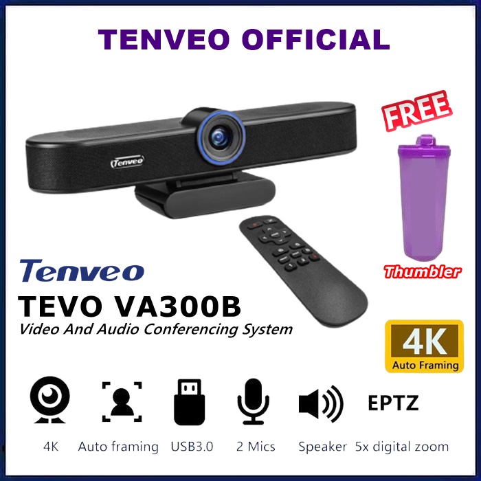 Jual Tenveo TEVO-VA300B - 4K Video Conference Webcam ePTZ 5x VA300 B | Shopee Indonesia