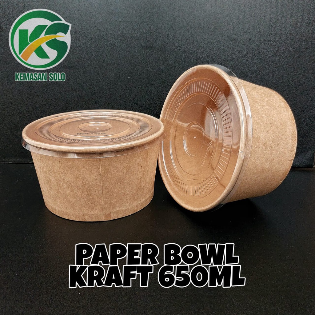 Jual PAPER BOWL MANGKOK KERTAS KRAFT / COKLAT RICE BOWL 650ml SOUP 650 ml | Shopee Indonesia