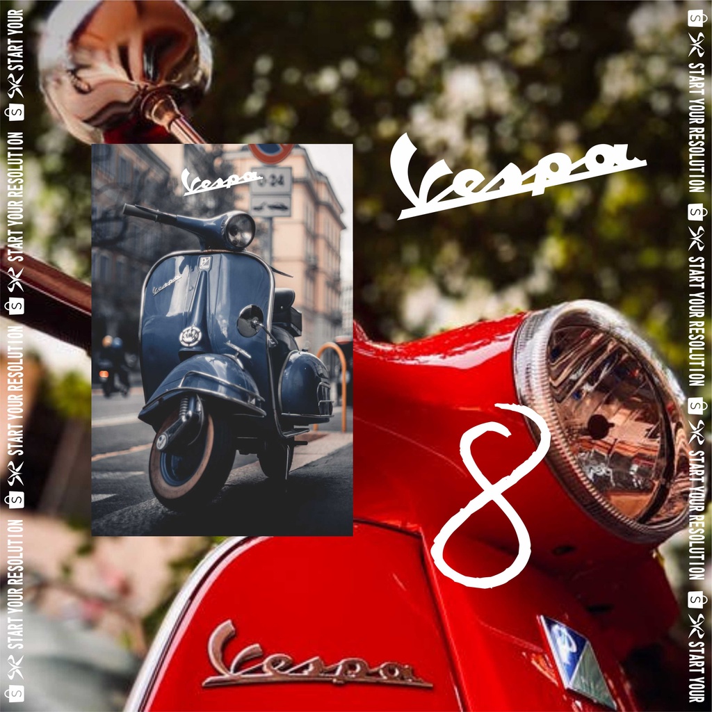 Jual Poster Motor Vespa Automotive Bike - Poster Otomotif Skuter Vespa ...