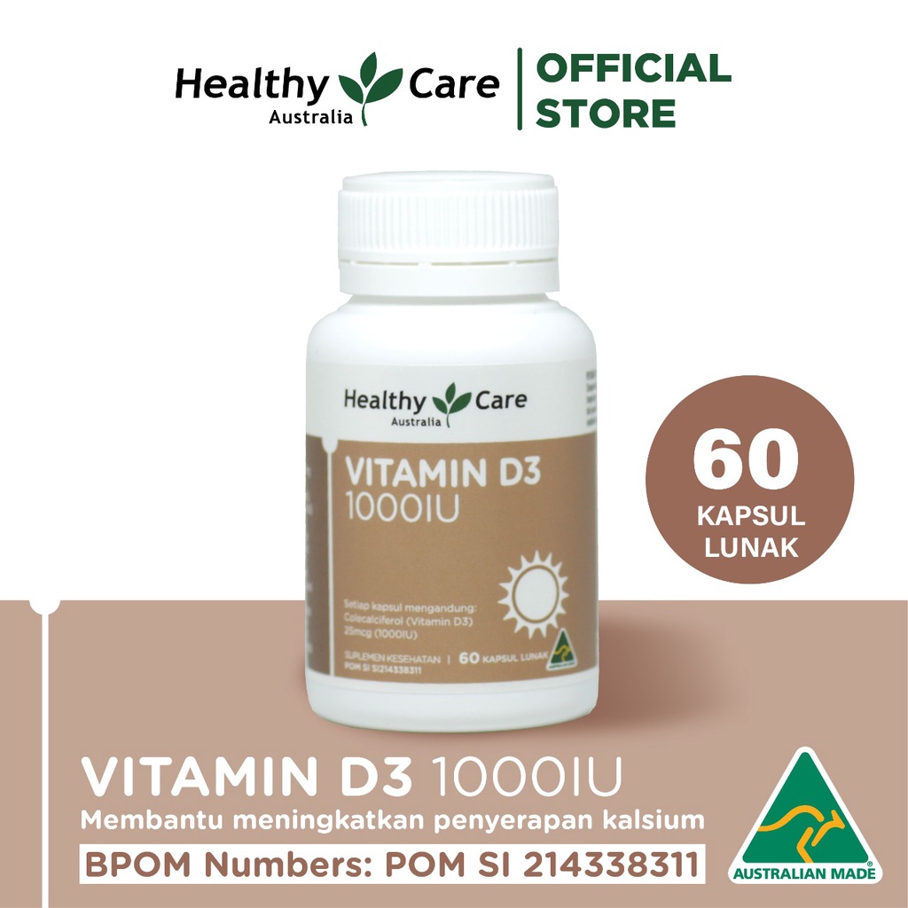 Jual Healthy Care Vitamin D3 1000IU Isi 60 Kapsul Lunak | Shopee Indonesia