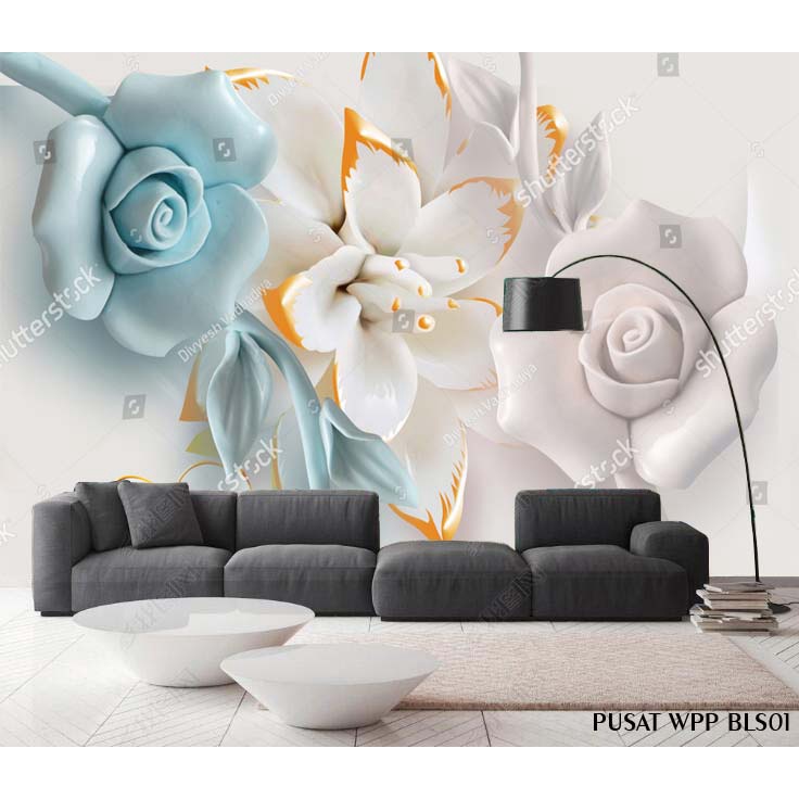 Jual BERKWALITAS HD - Wallpaper Murah Relief Bunga 3D, Wallpaper Custom ...