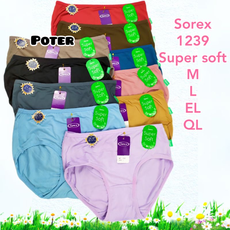 Jual 3 pcs cd celana dalam wanita sorex 1239 comfort extra jumbo big size M L EL QL XL XXL 3L ...
