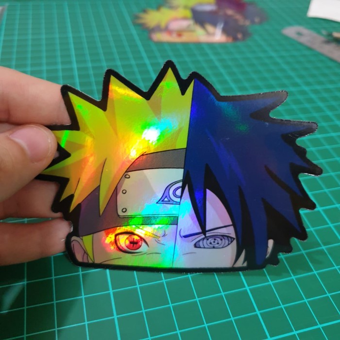 Jual Sticker Hologram Anime - PHS39 - Besar - Naruto x Sasuke | Shopee ...