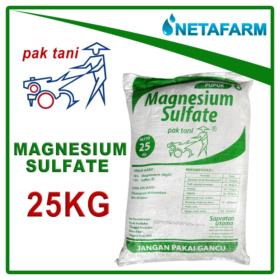Jual Pupuk MAGNESIUM SULFATE PAK TANI Kemasan Karung 25KG | Shopee ...