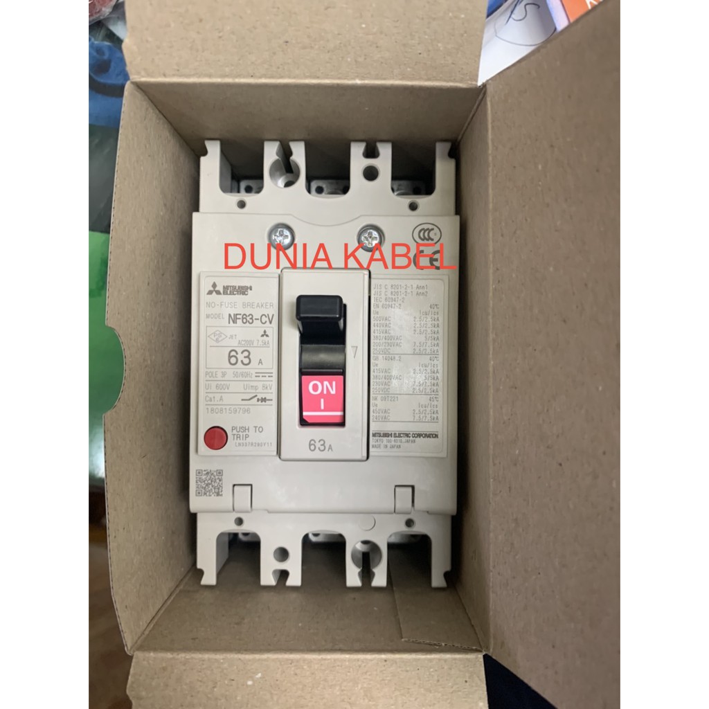 Jual MCCB No Fuse Breaker NF63 NF 63-CV 3P 3 Phase 32A 32 Ampere Mitsubishi | Shopee Indonesia