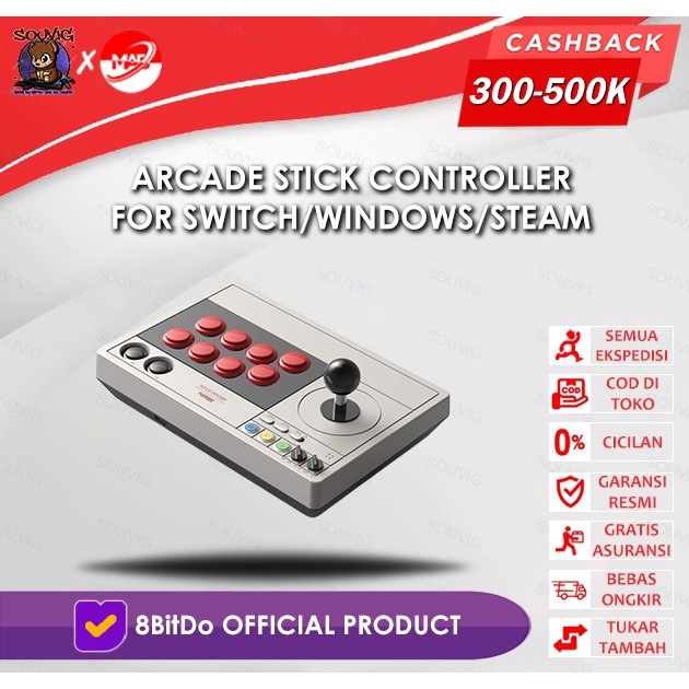 Jual 8bitdo Arcade Stick / Stik / Controller for Switch Windows Steam ...