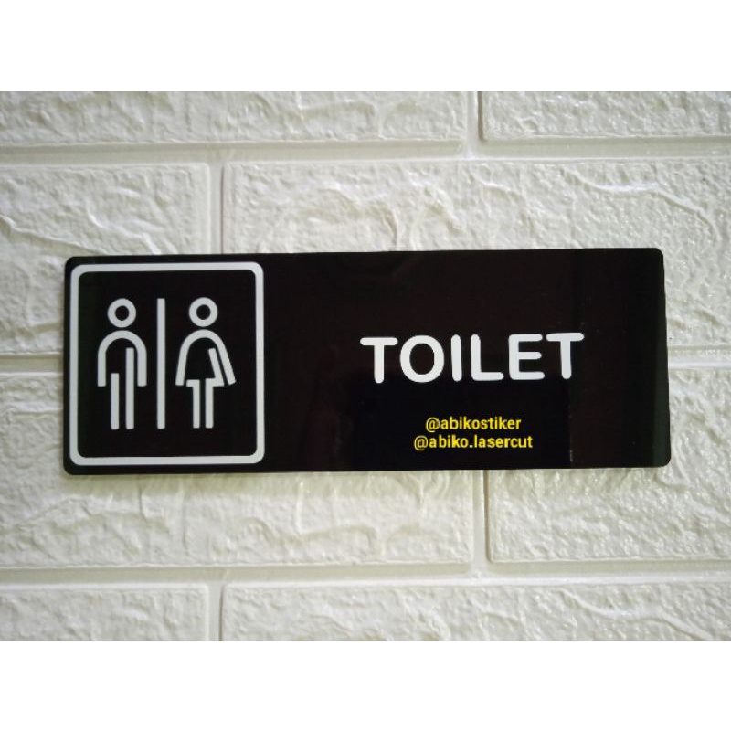 Jual Unik sign board toilet ukuran 8x22 cm - toilet umum - papan toilet ...