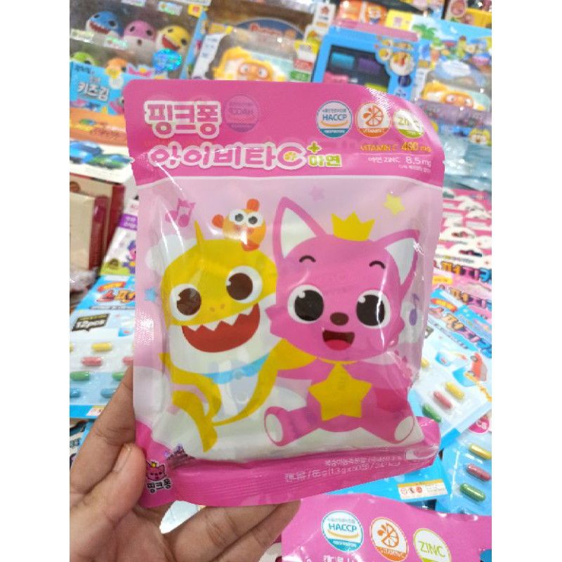 Jual (isi 50) PINKFONG VIT C ORI KOREA permen candy vitamin c | Shopee ...