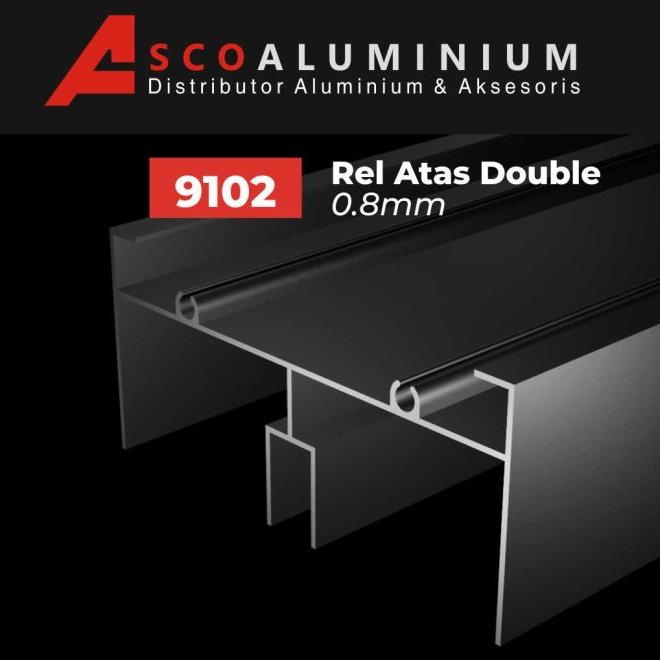 Jual Aluminium / Alumunium Rel Atas Double Profile 9102 Sliding Door ...