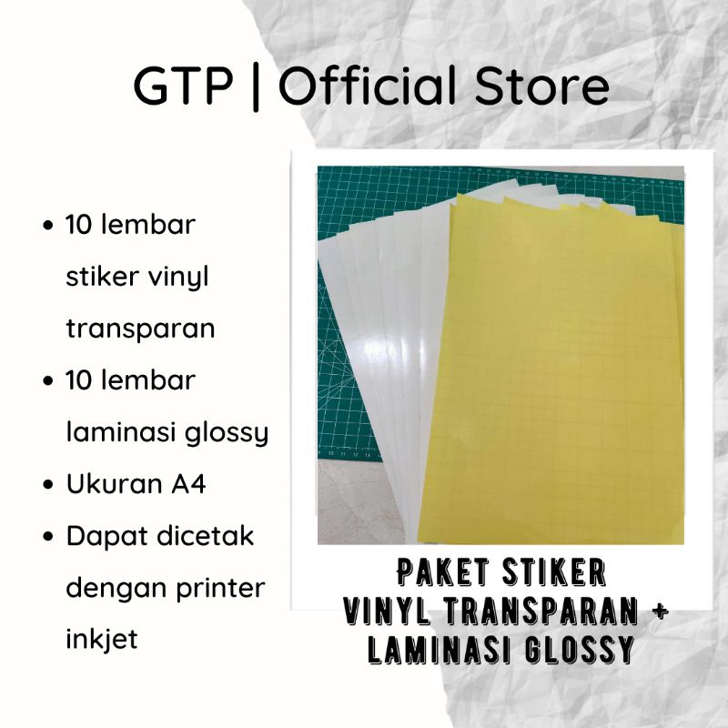 Jual Paket Stiker Vinyl Transparan + Laminasi Glossy | Shopee Indonesia