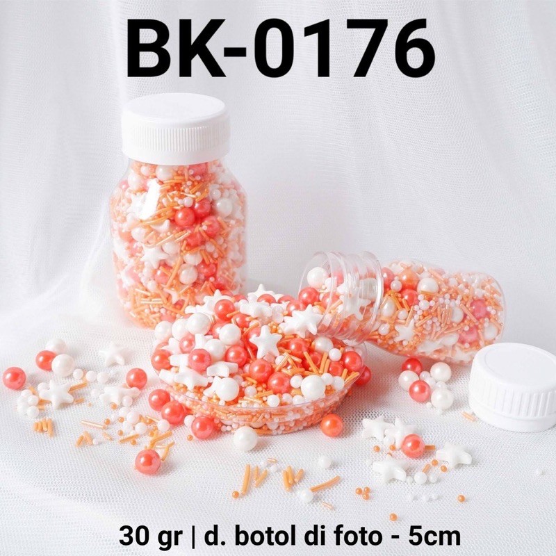 Jual BK-0176 Sprinkles sprinkle sprinkel 30gr 30 gram mix orange putih ...