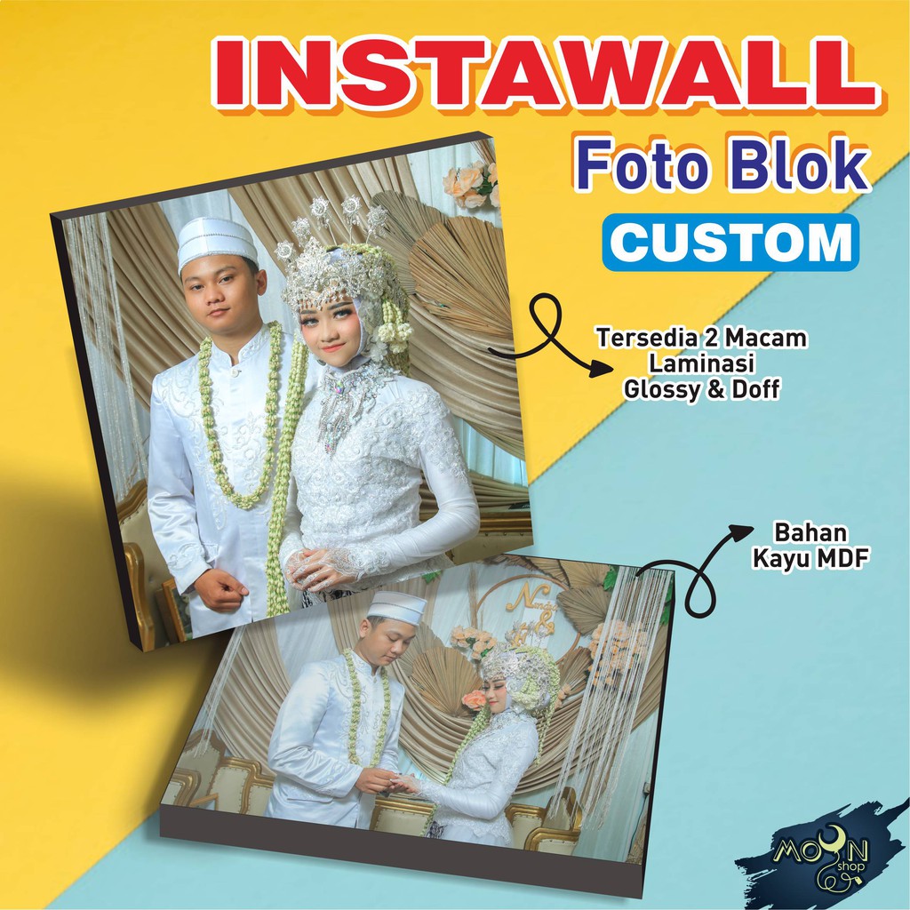 Jual Cetak Photo Instawall / Photowall / Foto Blok Kayu Custom | Shopee ...
