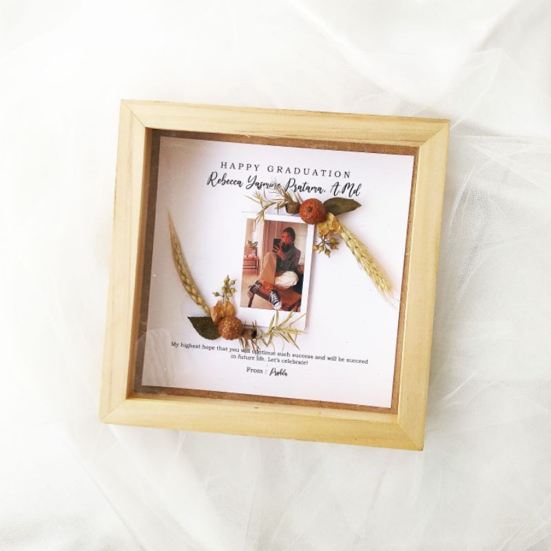 Jual Dried Flower Bouquet on Frame Rustic Theme Bingkai Bunga Kering ...