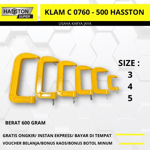 Jual JUAL Klam C Catok 3 inch 4 inc 5 in 0760 HASSTON Murah Catok Clamp ...