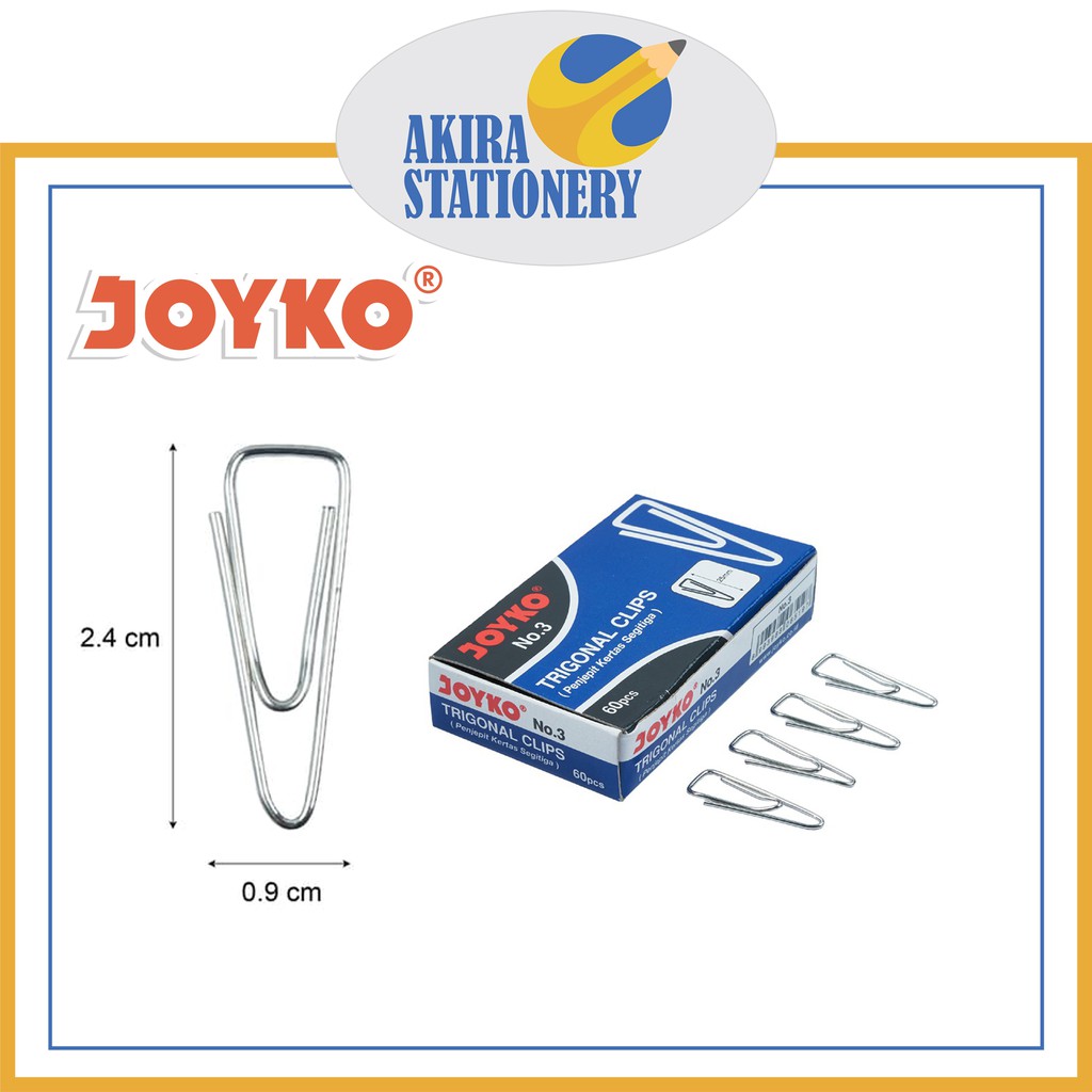 Jual Trigonal Clip Joyko No. 3 / Klip Penjepit Segitiga Kertas NO 3 ...