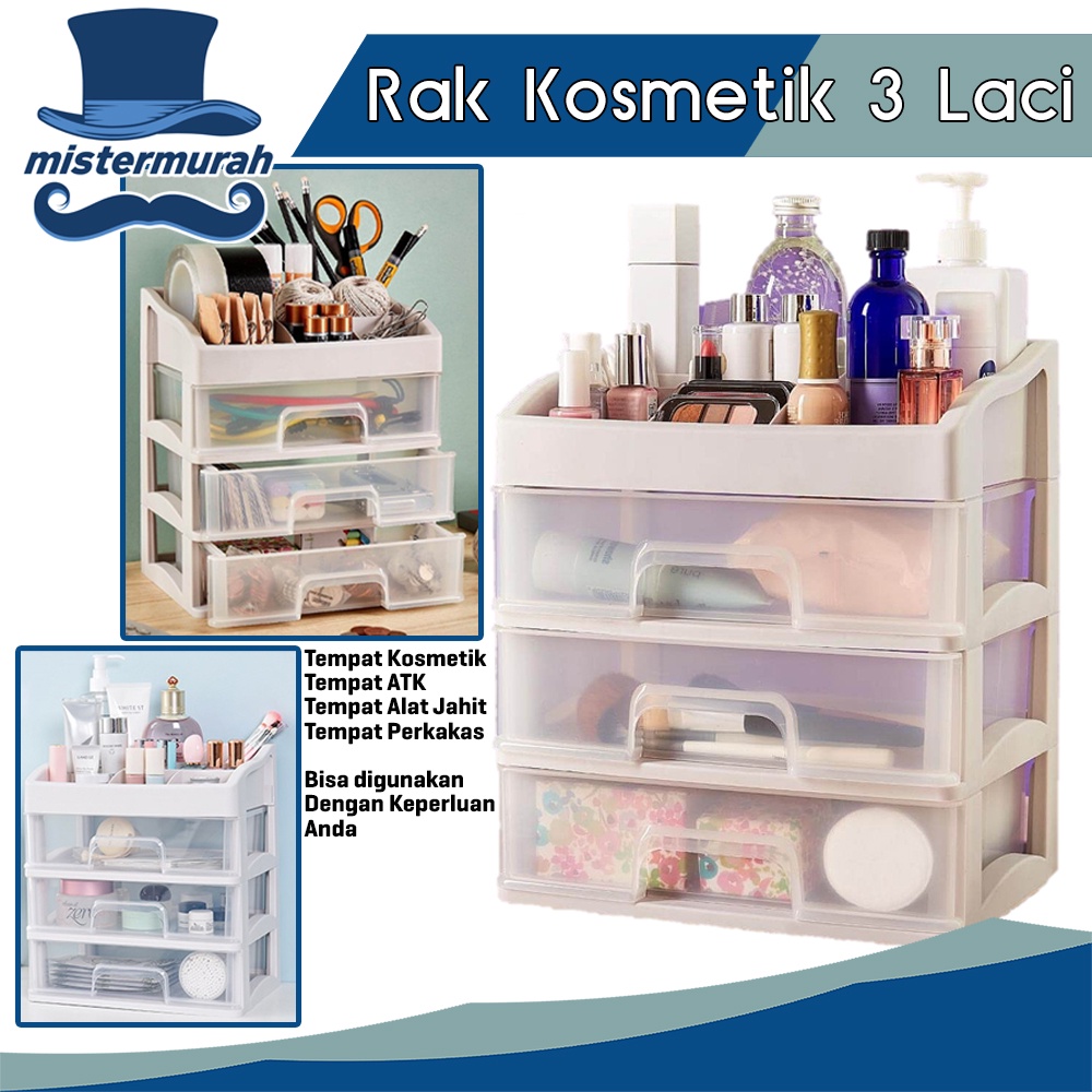 Jual Rak Kosmetik Laci 3 Susun Organizer / Rak Make Up Serbaguna ...