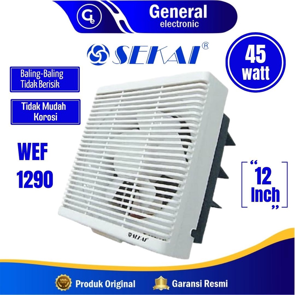Jual Exhaust / Hexos / Heksos Fan SEKAI WEF-1290 Wall Fan Kipas Dinding ...