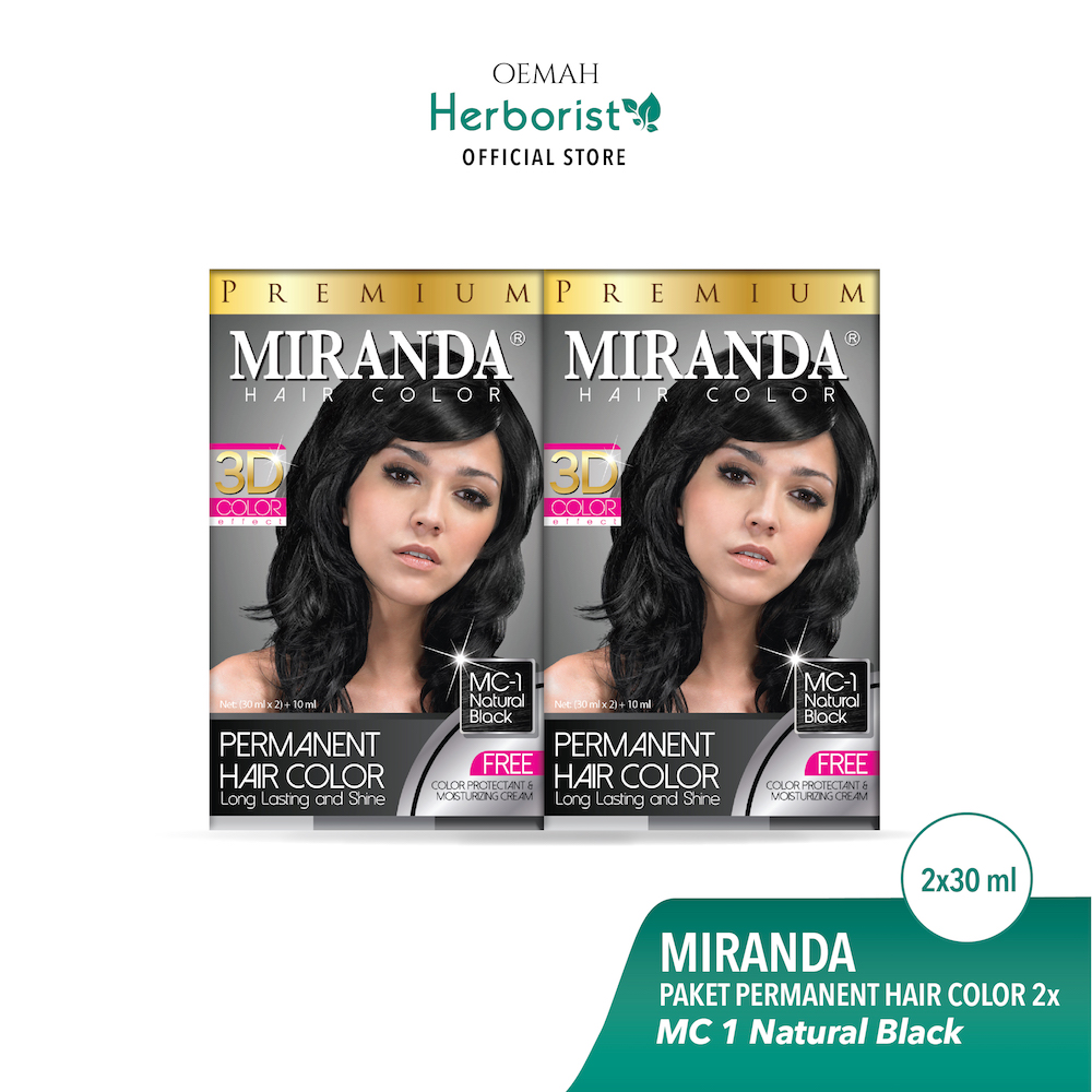 Jual Miranda Hair Color Permanent MC1 Natural Black 2 x 30 mL | Shopee ...