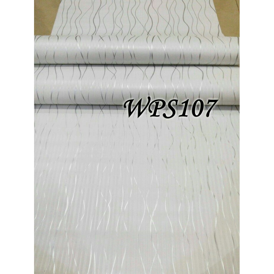 Jual Wallpaper sticker dinding rumah Salur Garis Gelombang Putih WPS107-SR walpaper walpeper ...