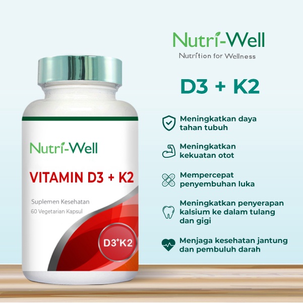 Jual Nutriwell Vitamin D3 + K2 (60 Capsules) | Shopee Indonesia