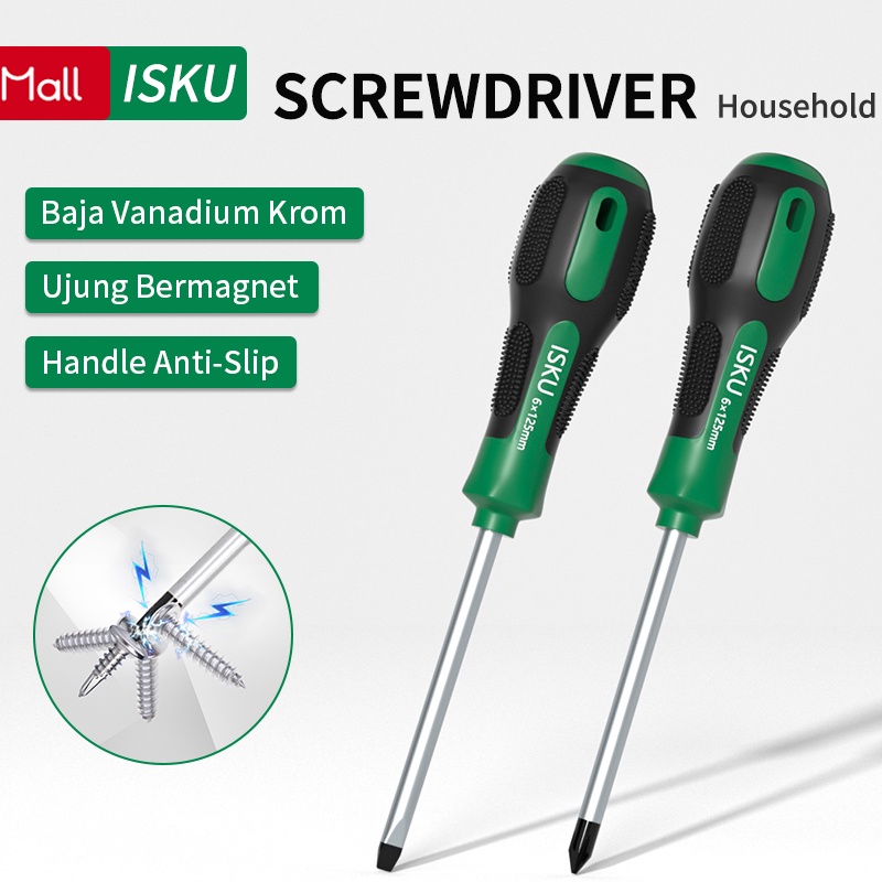 Jual Isku Obeng Set/Screwdriver Set 2pcs Tip Magnetik Chrome Vanadium ...