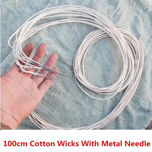 Jual 100cm/pcs Cotton Wire Wicks With Long Metal Needle Fit For ...