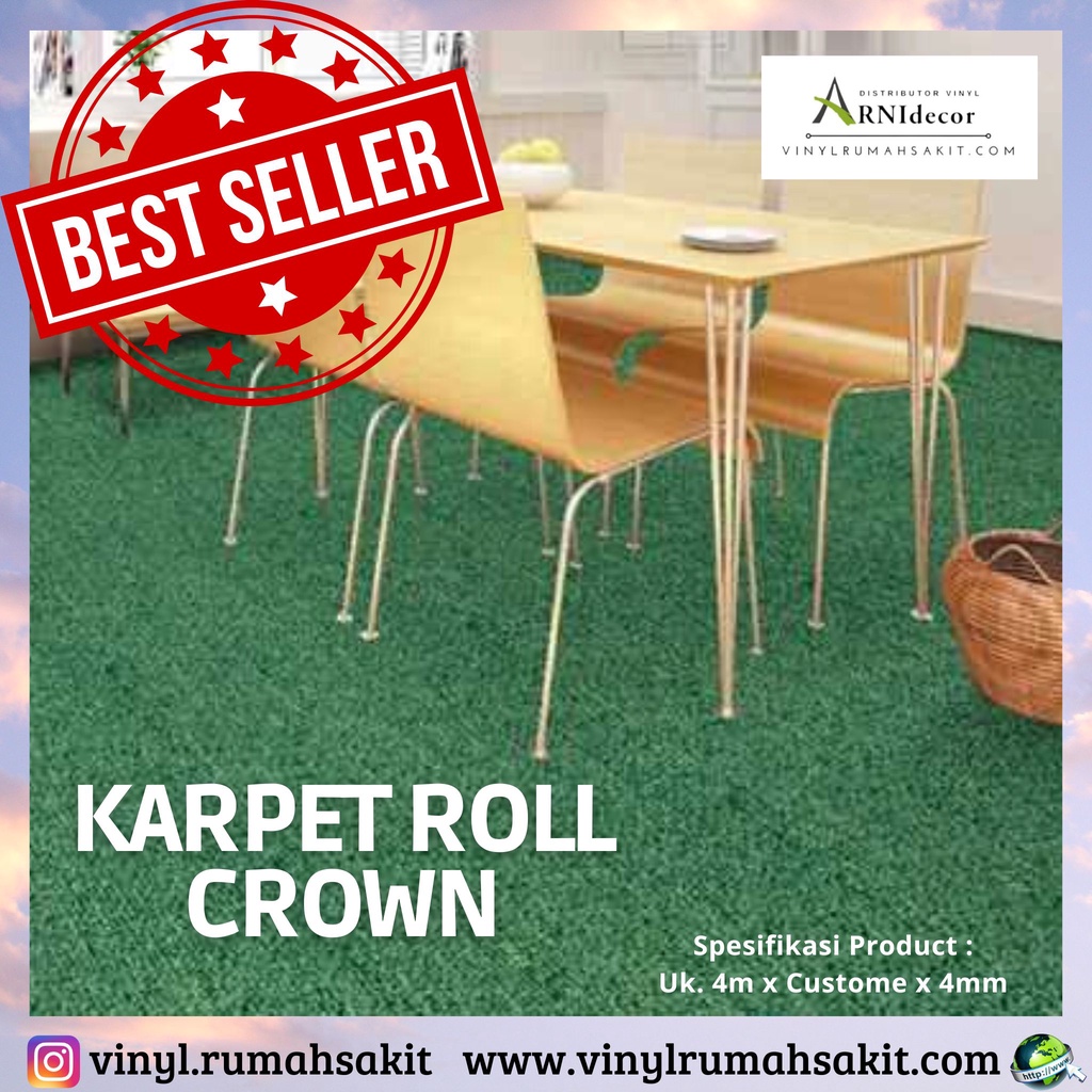 Jual Karpet Roll Meteran Crown Tebal Bulu 4mm-Cocok untuk Lantai di ...