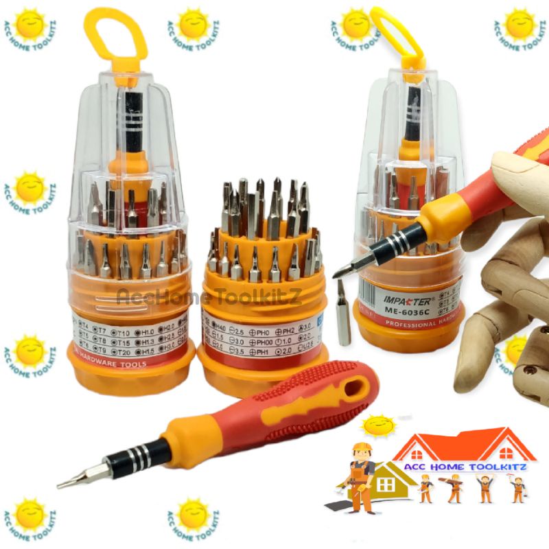 Jual Obeng HP Set Bulat Multi 31 in 1 Bentuk Tabung / Screwdriver Elektronik Laptop HP Handphone ...