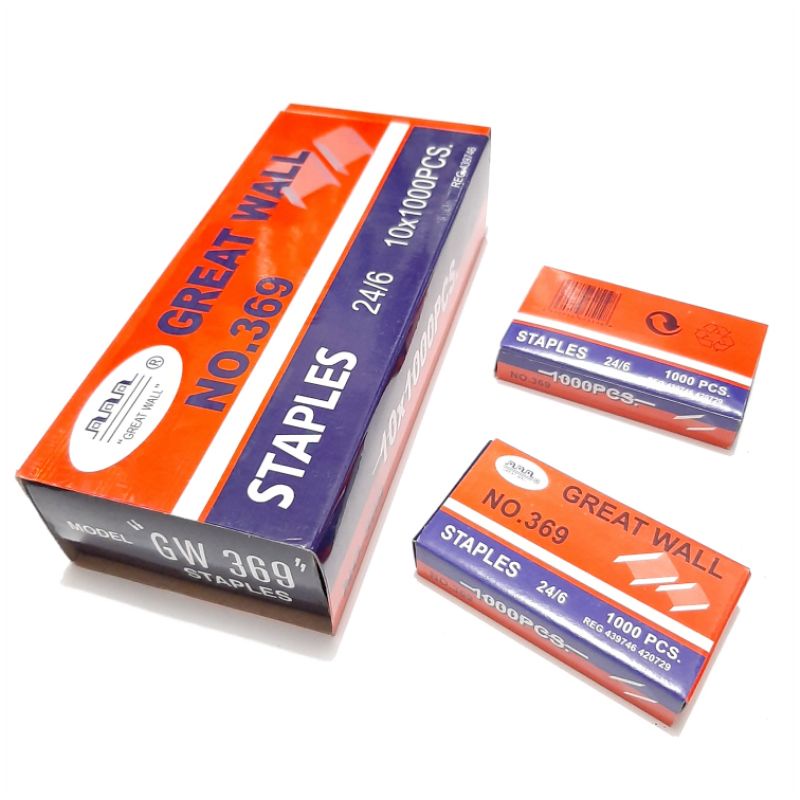 Jual ISI STAPLER / STAPLES GREAT WALL GW 369 1 Pack | Shopee Indonesia