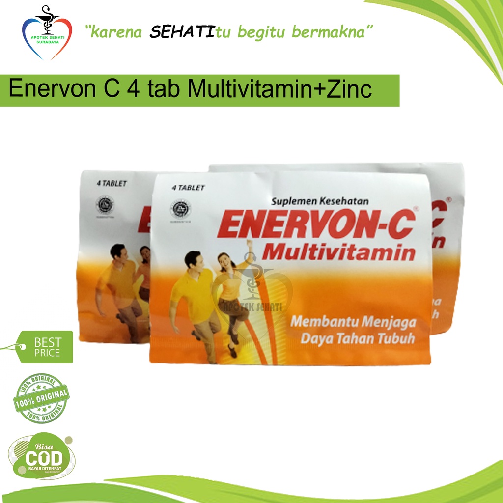 Jual ENERVON C TABLET PER STRIP ISI 4 MULTIVITAMIN DAYA TAHAN TUBUH ...