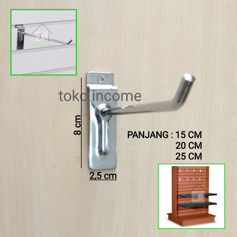 Jual Bracket Slide Wall 15 cm 20 cm 25 cm / Gantungan List Sliding Wall ...