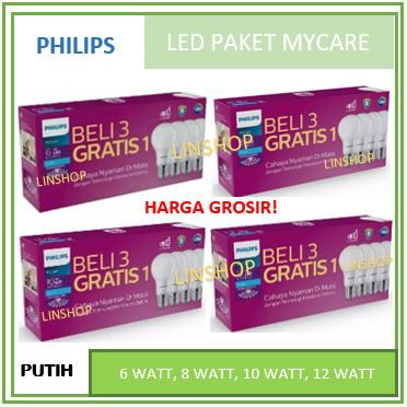 Jual PHILIPS LED Paket Multipack Bulb 5W 6W 7W 8W 9W 10W 11W 12W - LED ...