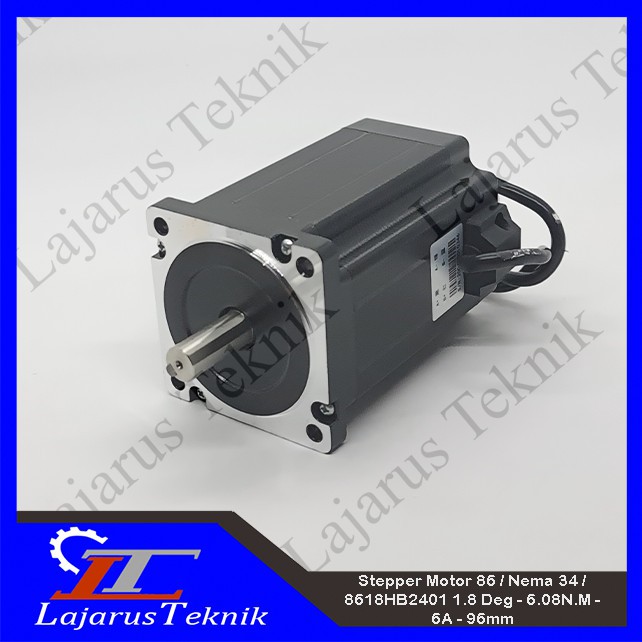 Jual Stepper Motor 86 / Nema 34 / 8618HB2401 1.8 Deg - 6.08N.M - 6A ...