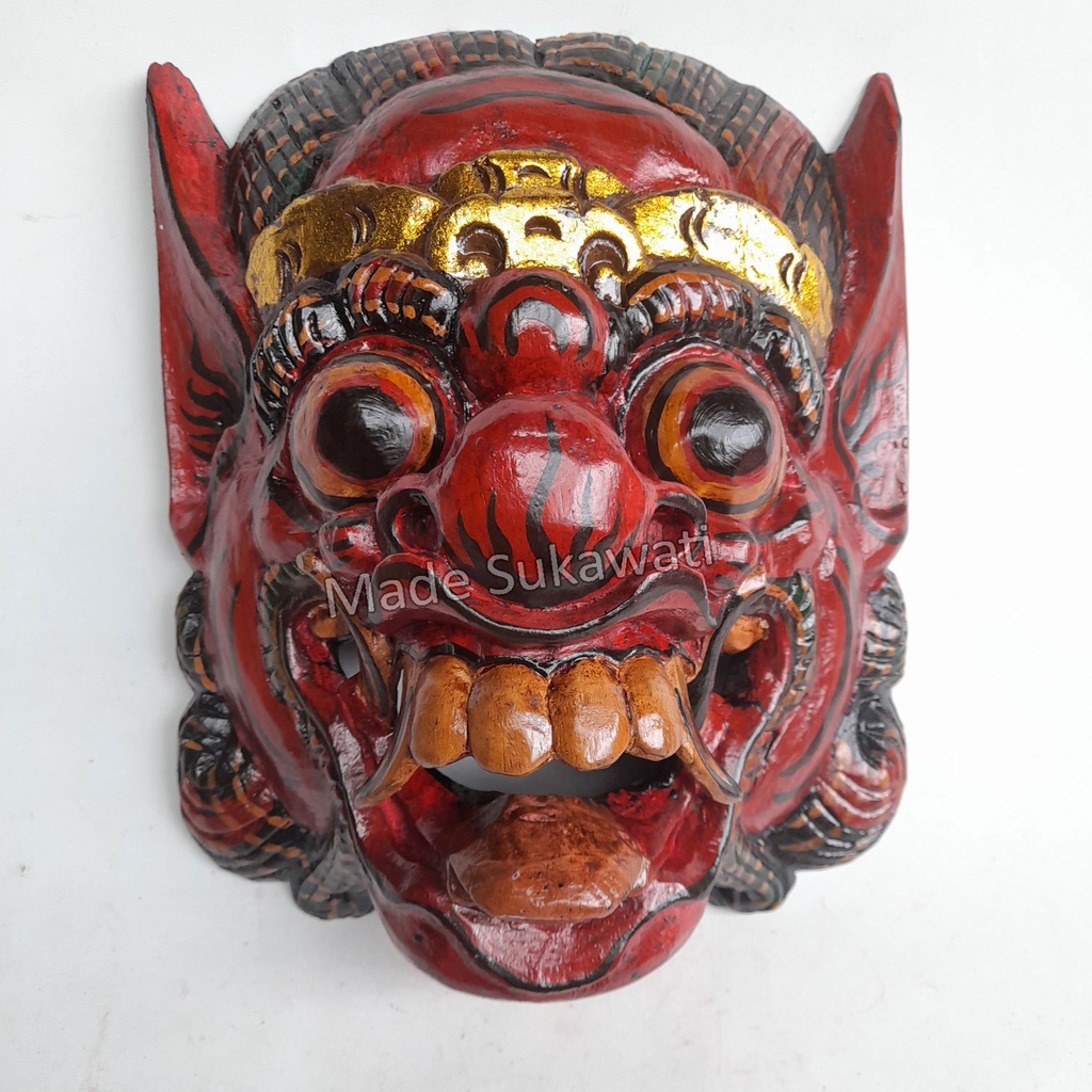 Jual Hiasan dinding Topeng Barong Bomo Bali 25cm kerajinan kayu ...