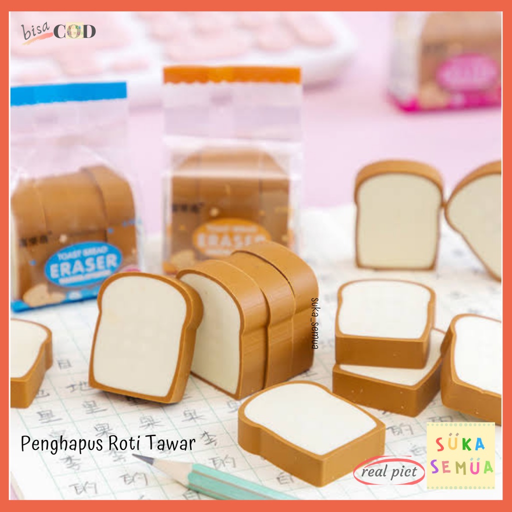 Jual Penghapus Roti Tawar // Toast Bread Eraser Rubber Setip Stip ...