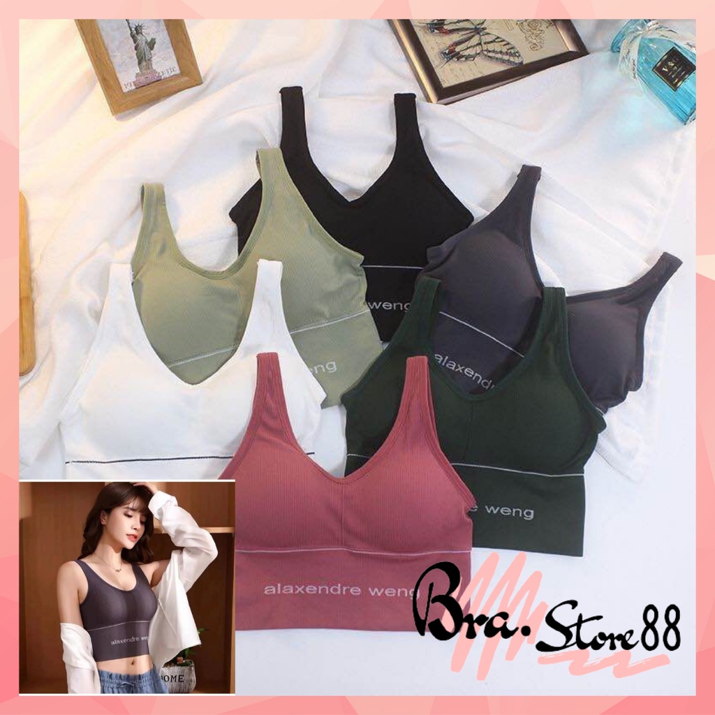 Jual Bra Store88【Bra-09】Bh Sport Seamless U-Neck Tali Spagheti Silang ...