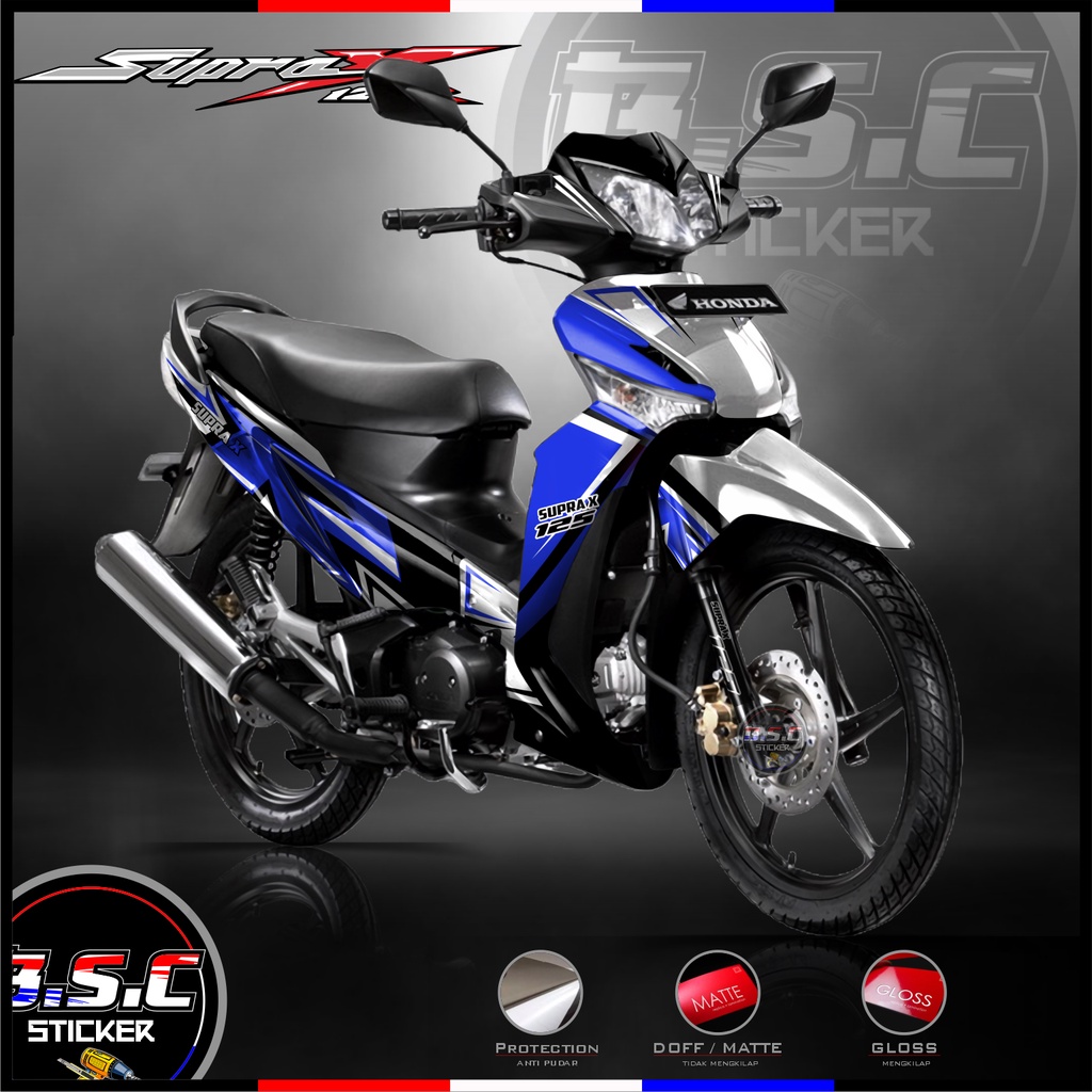Jual Sticker Decal FULL BODY Supra 125 Old Supra Injeksi Motif R Blue ...