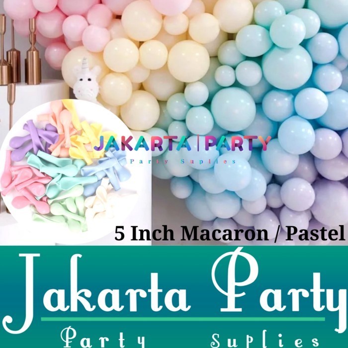 Jual BALON- BALON LATEX MACARON 5INCH 1 PACK ISI 100 PCS / BALON PASTEL ...