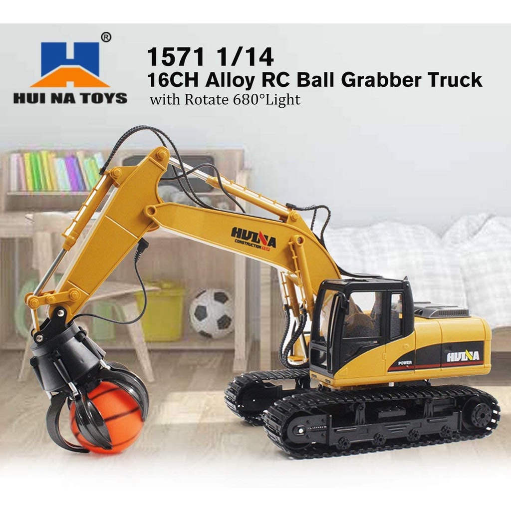 Jual Huina 1571 RC Alloy Ball Grabber Truck Scale 1/14 RTR ( 1571 ...