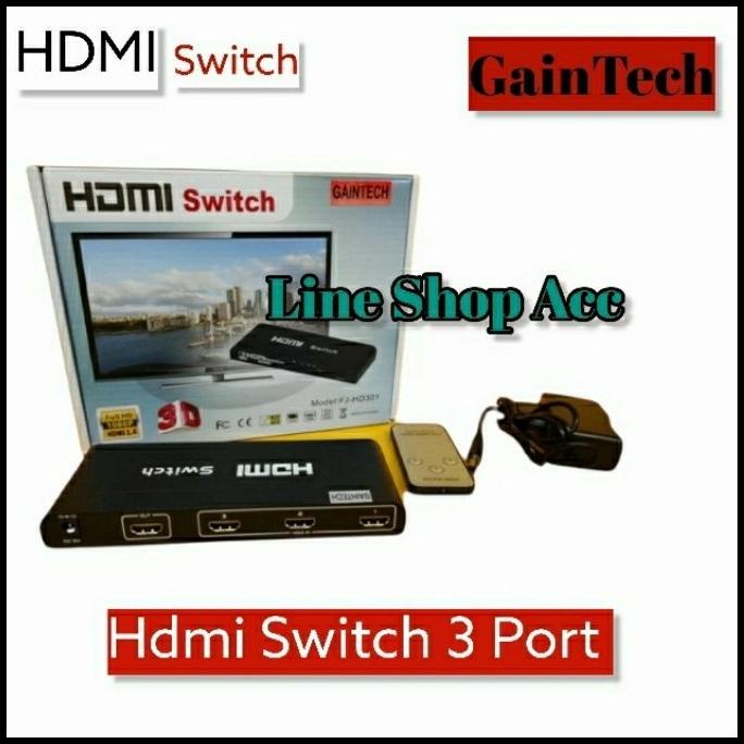 Jual Hdmi Switch 3 Port Gaintech Adaptor | Shopee Indonesia