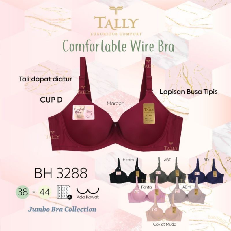 Jual BRA TALLY - CUP D 3288 - JUMBO BRA Collection - Comfortable Wire ...