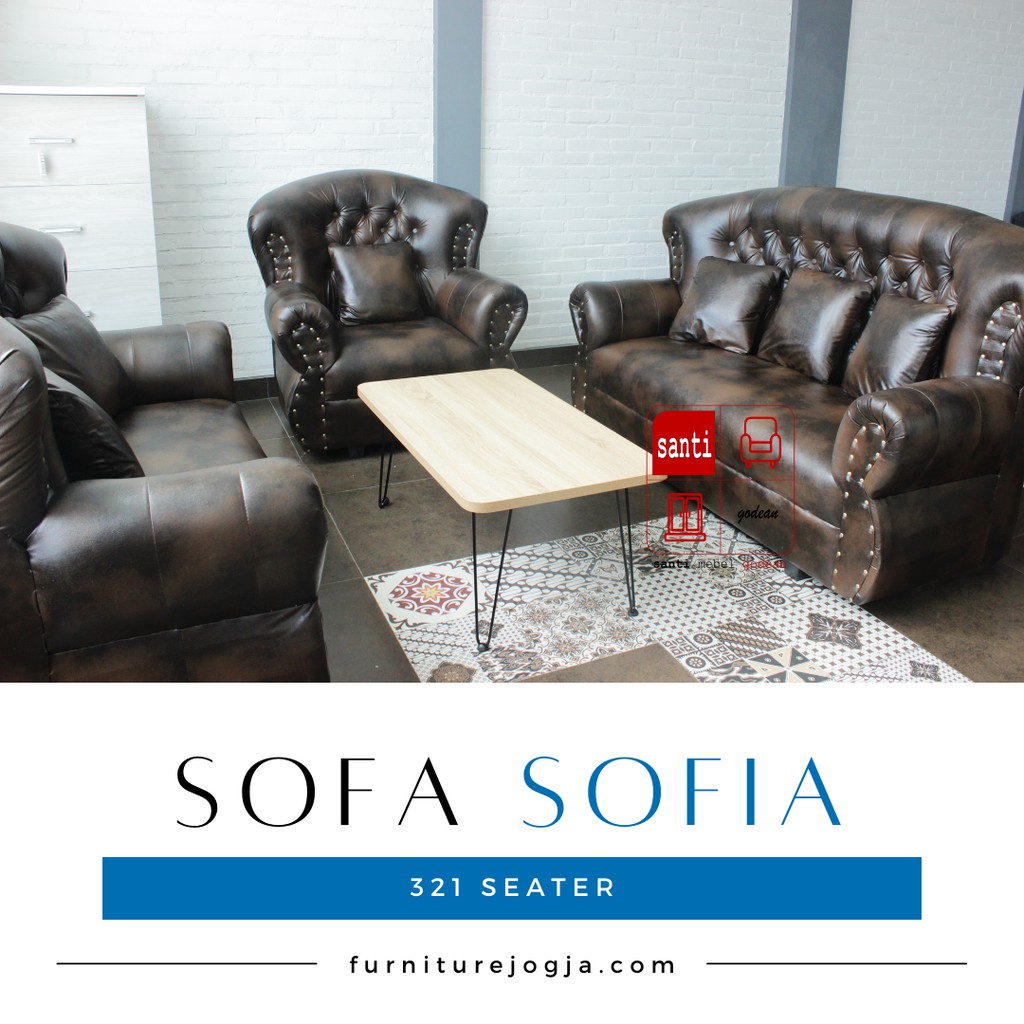 Jual Sofa Minimalis 321 Set Meja Sofia | Shopee Indonesia