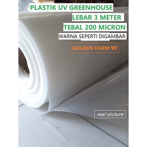 Jual Plastik UV Lebar 3 meter 200 micron 14 persen ukuran 1 roll 100 x 3 M | Shopee Indonesia
