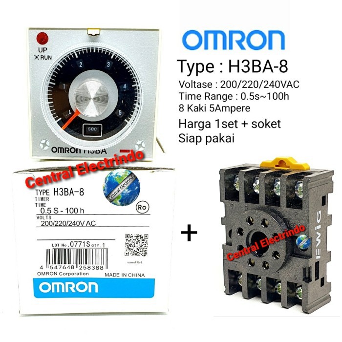 Jual TIMER OMRON H3BA-A8 220VAc + SOCKET | Shopee Indonesia